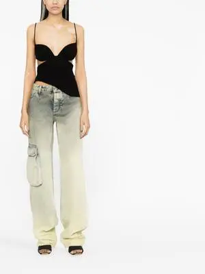 Off-White Cut-out Ribbed-knit Top