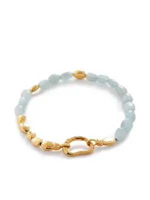 Monica Vinader Rio Aquamarine Beaded Bracelet - Gold