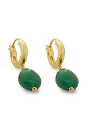 Monica Vinader 18kt Vermeil Onyx Pendant Earrings - Gold