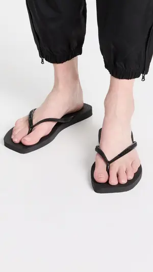 Havaianas Slim Square Flip Flops - Black