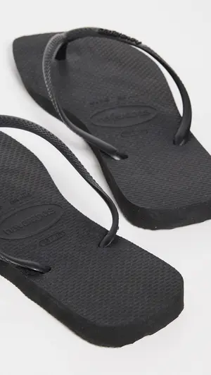 Havaianas Slim Square Flip Flops - Black