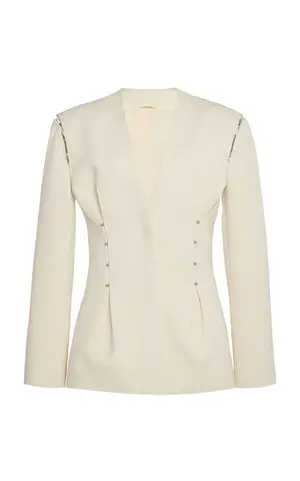 DEL CORE Hook-detailed Wool Blazer Jacket