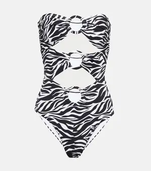 ALEXANDRA MIRO Anya Zebra-print Swimsuit - Black