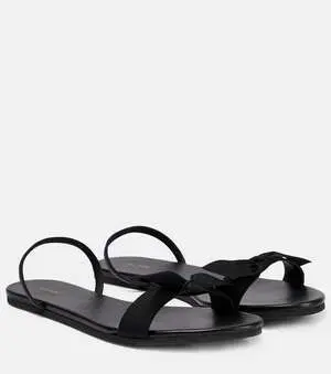 THE ROW Bow Leather Slingback Sandals