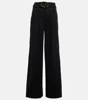 Veronica Beard Rimini Belted Wide-leg Pants - Black