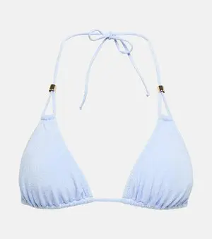 Heidi Klein Misty Lagoon Triangle Bikini Top - Blue