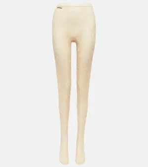 MARINE SERRE Moonogram Flocked Mesh Tights