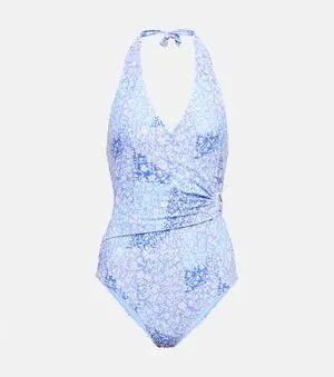 Heidi Klein Stella Maris Printed One Piece Swimsuit - Blue