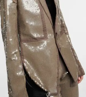 Rick Owens Sequined Single-breasted Blazer