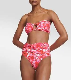 ALEXANDRA MIRO Carlotta Printed Bandeau Bikini Top