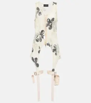 Simone Rocha Sequined Zip-up Tulle Top