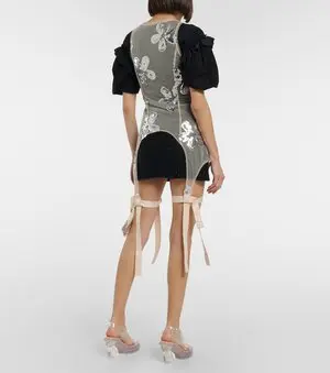 Simone Rocha Sequined Zip-up Tulle Top