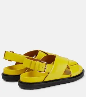 Marni Fussbett Leather Sandals - Yellow