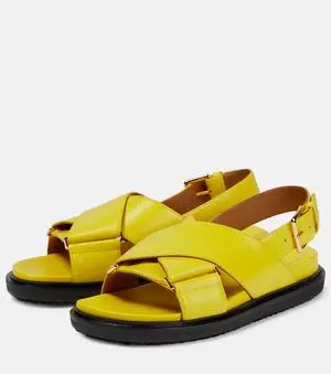 Marni Fussbett Leather Sandals - Yellow