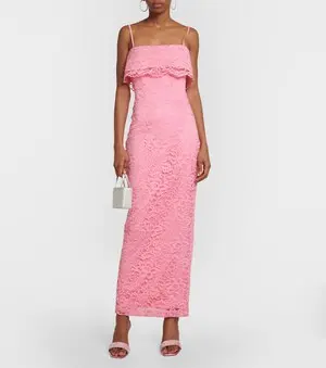 RASARIO Bustier Lace Midi Dress