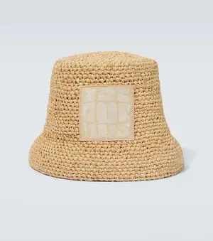 Jacquemus Le Bob Ficiu Raffia Bucket Hat - Beige