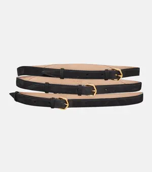 Alaïa Multi Slim Leather Belt - Black