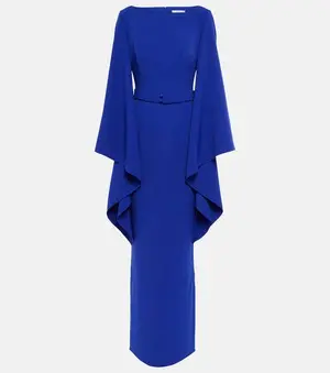 Safiyaa Boat Neck Belted Maxi Dress - Blue