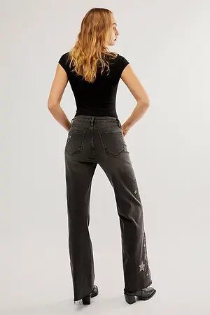 DRIFTWOOD Charlee Wide-leg Jeans - Black