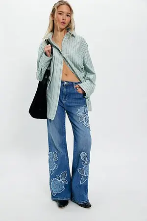 Driftwood Embroidered Jeans For Women