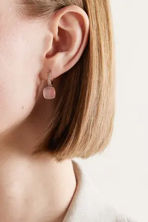 Pomellato Nudo 18-karat Rose And White Multi-stone Drop Earrings - Gold