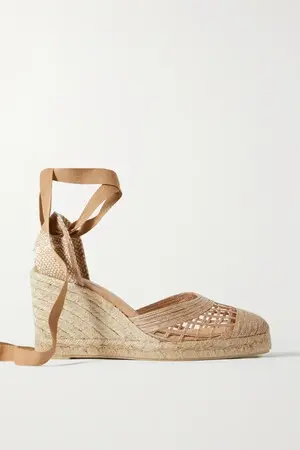 CastaÑer Net Sustain Caracas Raffia Wedge Espadrilles