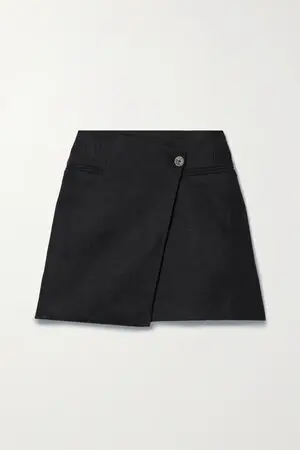 ANINE BING Natalia Linen Mini Wrap Skirt