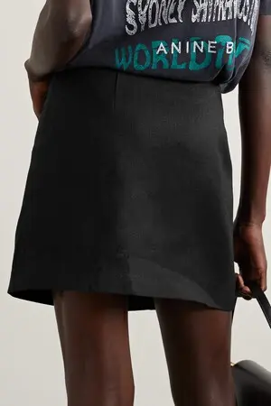 ANINE BING Natalia Linen Mini Wrap Skirt