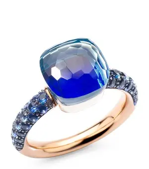 Pomellato Mixed Gold Topaz And Lapis Lazuli Nudo Ring - Blue
