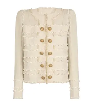 Balmain Tweed Fringed Jacket