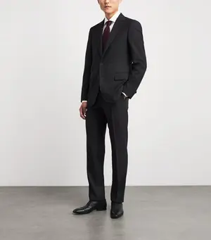 Ralph Lauren Purple Label Wool Serge Gregory 2-piece Suit - Black
