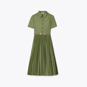 Tory Burch Poplin Pleated Shirt Dress