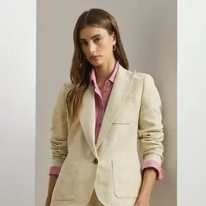Ralph Lauren Linen-blend Twill Blazer - Ivory Beige