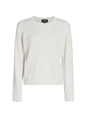 Monrow Women's Supersoft Crewneck Sweatshirt - Black  - Ash