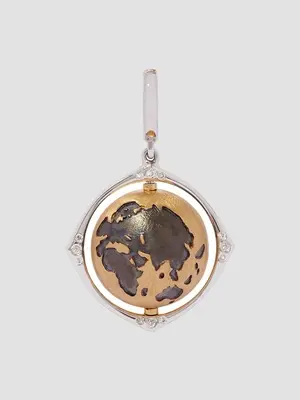 Annoushka Mythology 18k Yellow Rhodium & 0.08 Tcw Diamond Spinning Globe Charm - Black