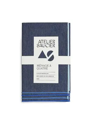 ATELIER SAUCIER Ocean Mist Napkin 4-Piece Set - Navy - Navy