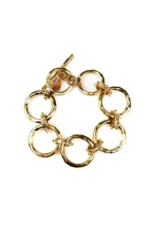 KENNETH JAY LANE Tone Hammered Circles Bracelet - Gold