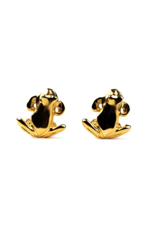 KENNETH JAY LANE Frog Clip Earrings - Gold