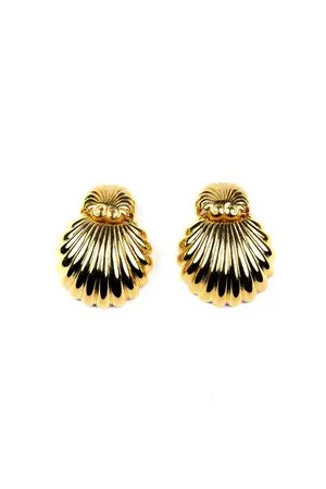 KENNETH JAY LANE Seashell Clip-on Earrings - Gold