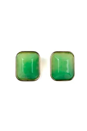 KENNETH JAY LANE Light Ming Jade Clip-on Earrings - Gold