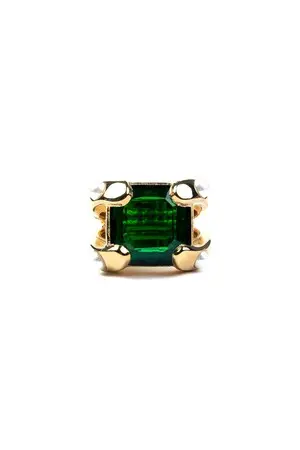 KENNETH JAY LANE Emerald Square Stone Ring - Gold