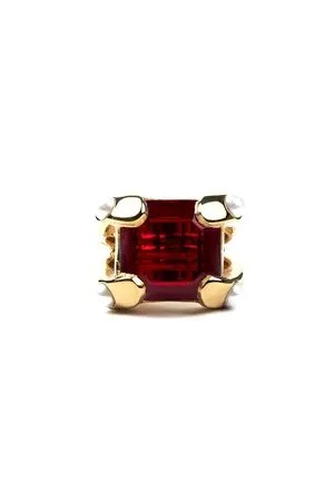KENNETH JAY LANE Ruby Stone Ring - Gold