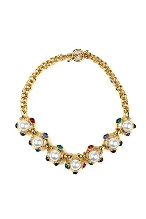 KENNETH JAY LANE Gemstone & Pearl Centers Necklace - Multicolor