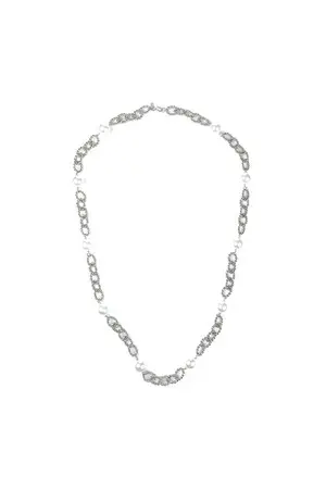 KENNETH JAY LANE And Pearl Link Necklace - Silver