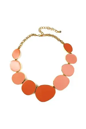 KENNETH JAY LANE Enamel Necklace - Coral