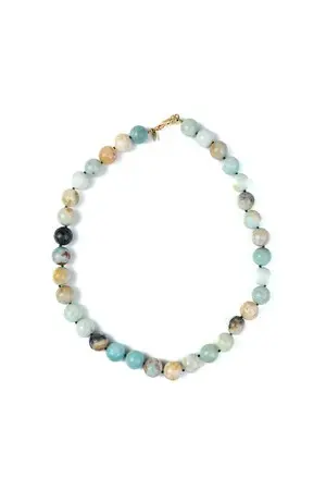 KENNETH JAY LANE Amazonite Beaded Hook Necklace - Gold