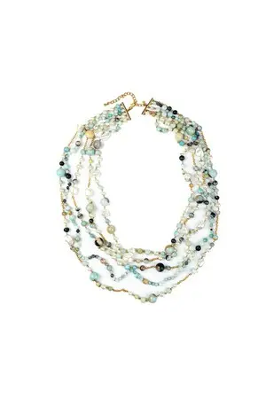 KENNETH JAY LANE Kenneth Jay Lane Amazonite And Mother Of Pearl Link Necklace
