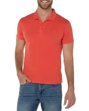 LIVERPOOL Liverpool Garment Dyed Polo Shirt Burnt Orange