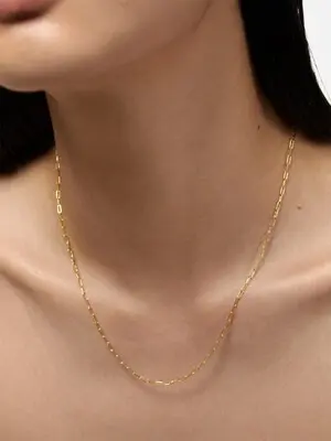 Monica Vinader 14kt Yellow Mini Paperclip Chain Necklace - Gold