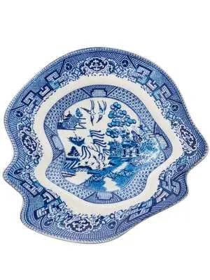 SELETTI Dessert Glitchy Willow Plate - White Blu